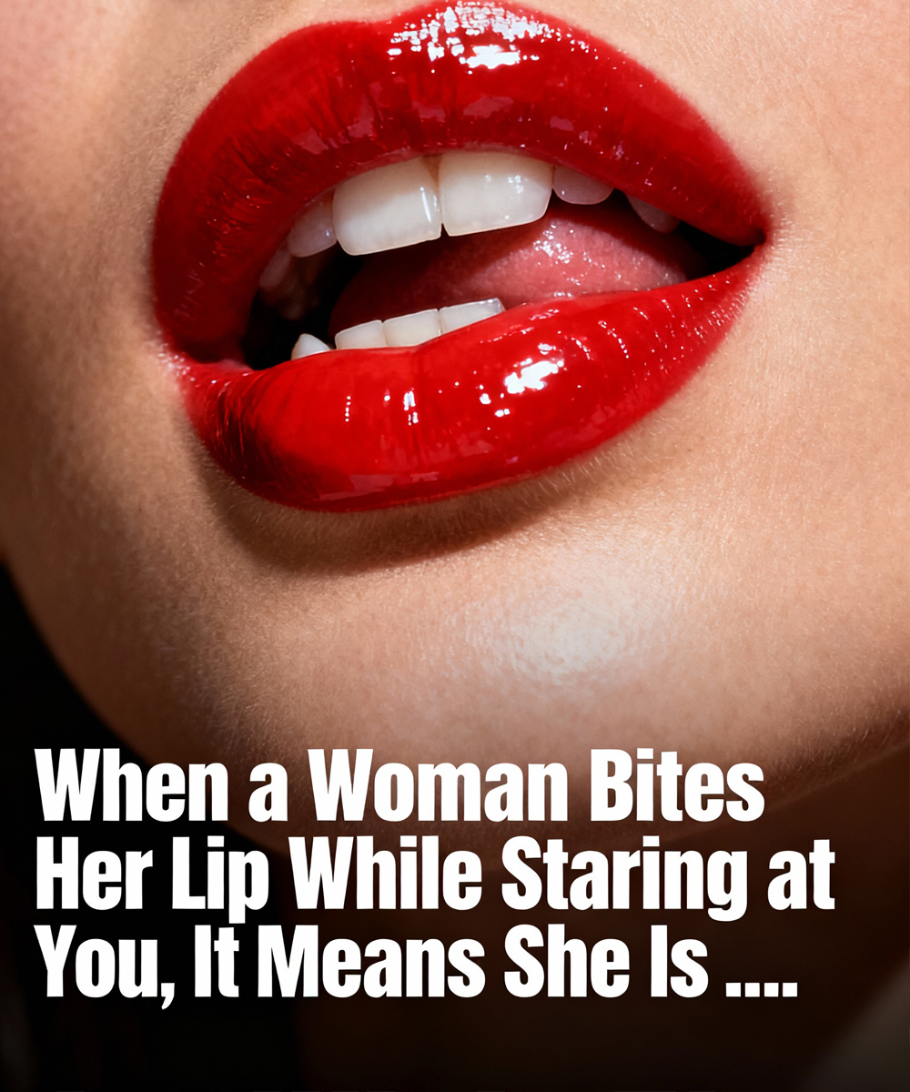 When a woman bites her lip while looking at you, it may signal interest ...
