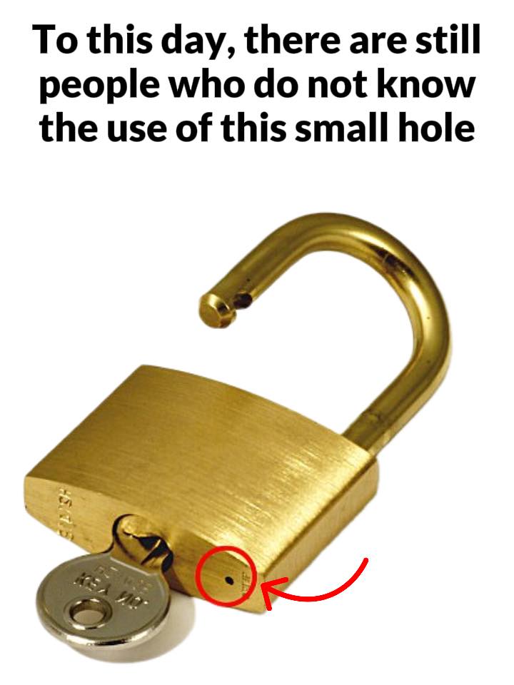 What is that little hole at the bottom of a padlock for? This clever ...