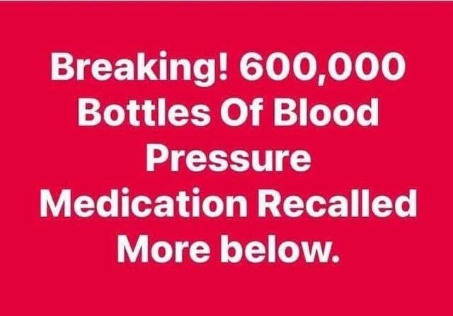 Urgent Health Alert: Massive Recall of 600,000 Blood Pressure ...