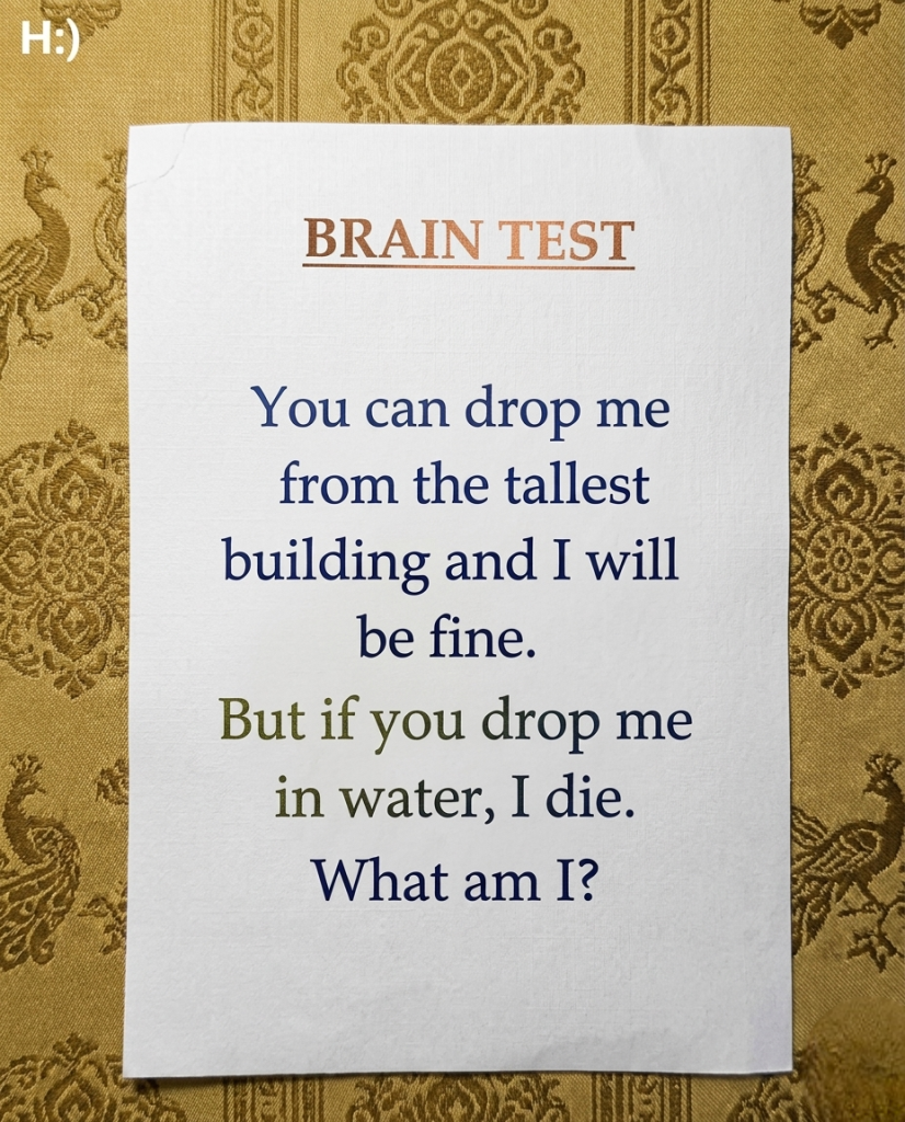 What Survives a Huge Fall but Dies in Water: The Answer to This Classic ...