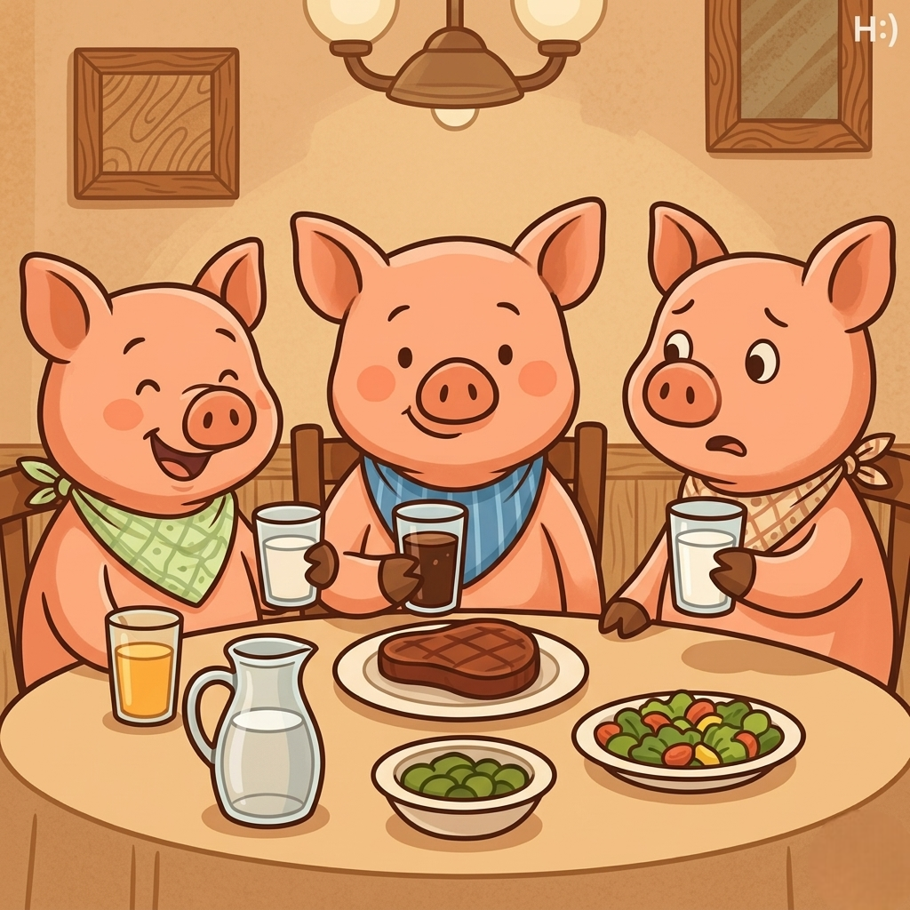 Three Little Pigs Go Out to Dinner: A Whimsical Tale of Adventure ...